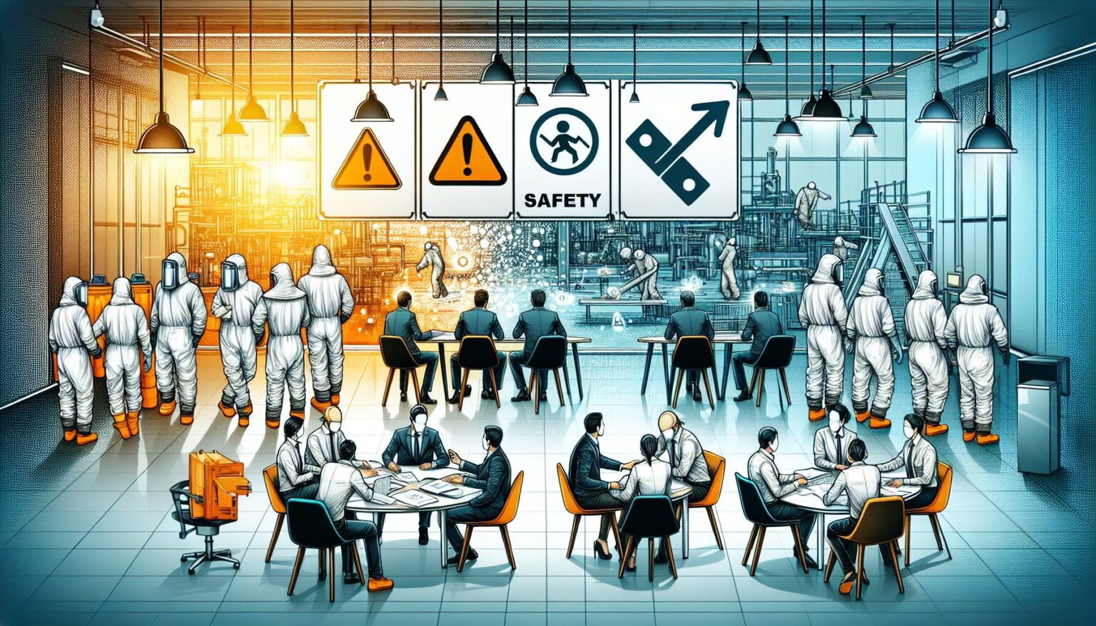 有機溶剤作業主任者の職務の看板 | イラスト入り工事看板、安全標識を無料でダウンロード